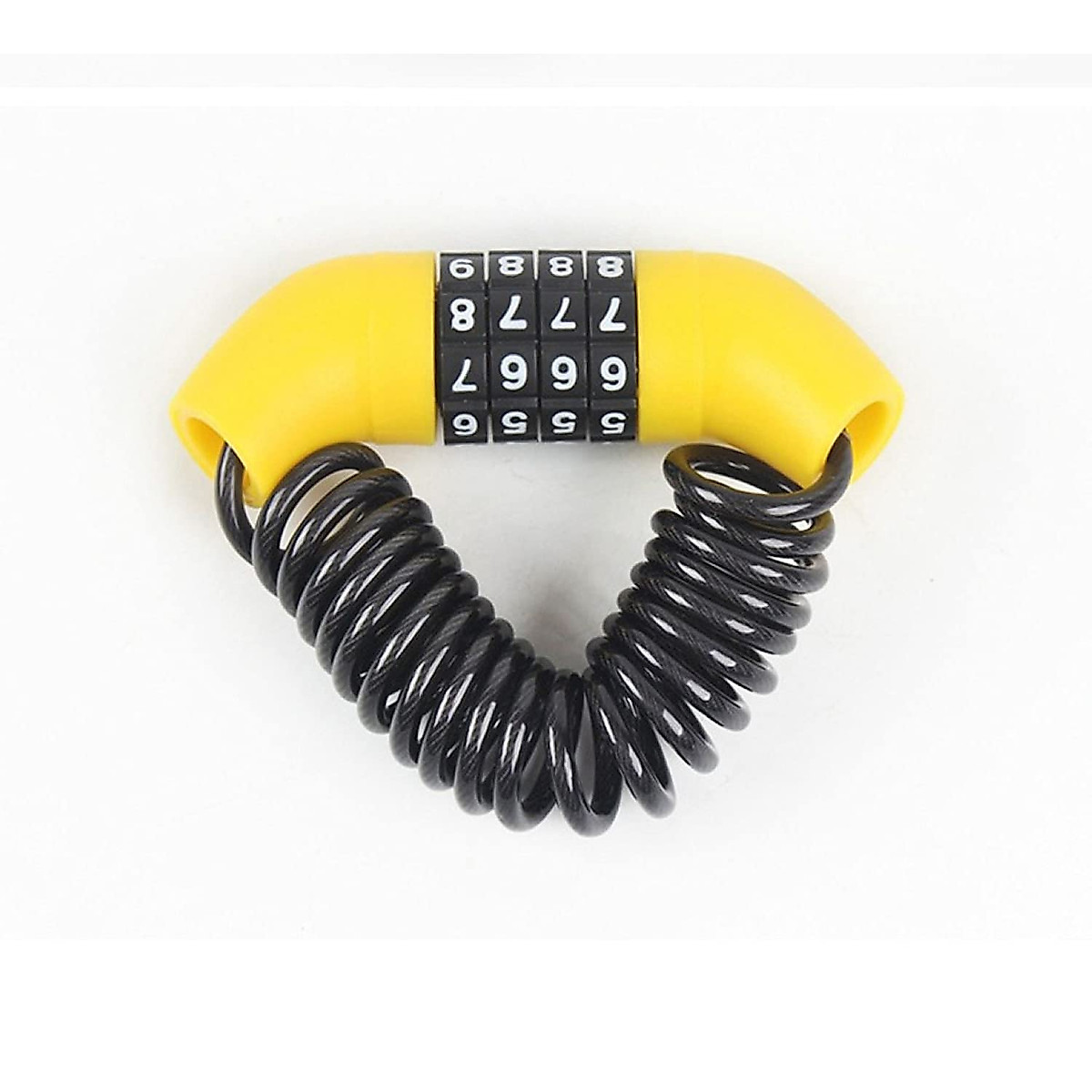 4 Digit Bike Lock Black Bold Steel Cable Ring Lock Portable Steel Wire Anti-Theft Lock for Helmet Combination Lock Bicycle Strong Outdoor Lock