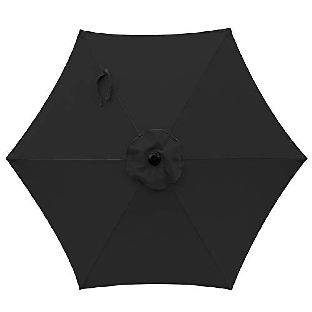 SUNVIVI OUTDOOR 7.5 Ft Patio Umbrella Outdoor Market Table Umbrella Luxury Aluminum Pole Umbrella with Push Button Tilt and Crank, 6 Ribs, Polyester Canopy, Black