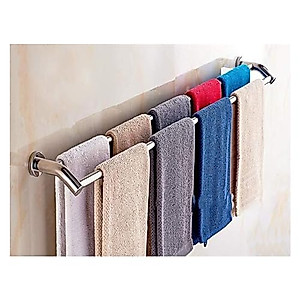 Towel Racks Simple Shelf, Double Rail Wall Mounted Towel Shelf Stainless Steel Bath Towel Holder Hand Towel Hanging Rail for Kitchen Or Bathroom-50Cm/70cm (Color : 40cm)