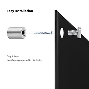 R&G Black Magnetic Dry Erase Board 4x3 Black Glass Dry Erase Board for Wall Black Glass Whiteboard with Eraser Marker (48” x 36”)