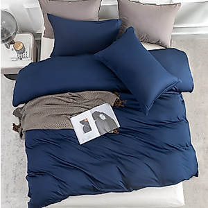 L LOVSOUL Duvet Cover Queen Size,100% Cotton Queen Duvet Cover Set, Soft and Breathable Bedding Set,90x90 Inches,Green