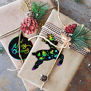 ORIENTAL CHERRY Christmas Scratch Crafts Arts, 48 DIY Rainbow Scratch Art Bulk Cards, Rainbow Scratch Paper Supplies Toys for 3-12Years Old Kids Favord Gift for Christmas Party Games Projects Kits