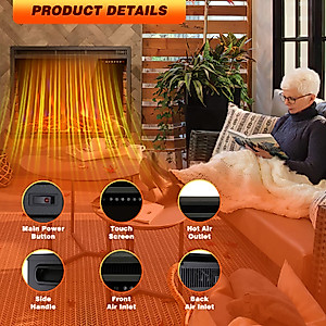 XBeauty 36 Inch Fireplace Inserts Electric Heater with Touch Screen,5 Flame Color & Timer Control,750W-1500W and Remote Control.
