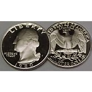 1980-S - BRIGHT WHITE - NO TONING - CLAD GEM PROOF - WASHINGTON QUARTER