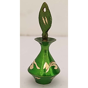 Sharvgun Islamic Brass Surmadani Antique Bottle Hand Pot Women Eyeliner Kajal Holder Heart Shape Case Vintage Wedding Party with Surma-2.5 Inch