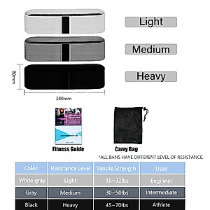 Uten Resistance Bands for Women and Man, Non-Slip Booty Bands for Legs and Butt, 3 Levels Workout Bands Exercise Bands Glute Bands Elastic Bands for Home Fitness, Yoga, Pilates, Gym