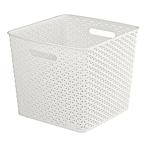 Curver Nestable Rattan Basket White, 25l