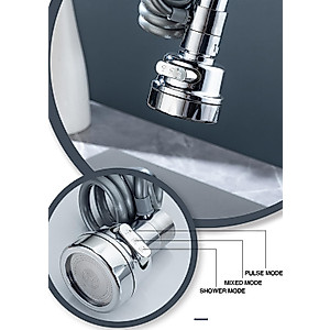 Kitchen faucet head replacement,3 Spray Modes Faucet Aerator,sink faucet head sprayer head replacement，Infinite angles Movable Faucet Extender for Kitchen Sink for Washing Face Shampoo