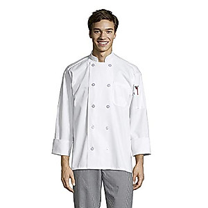 Uncommon Threads unisex adult Classic 10 Button Chef Coat Shirt, White, Large US