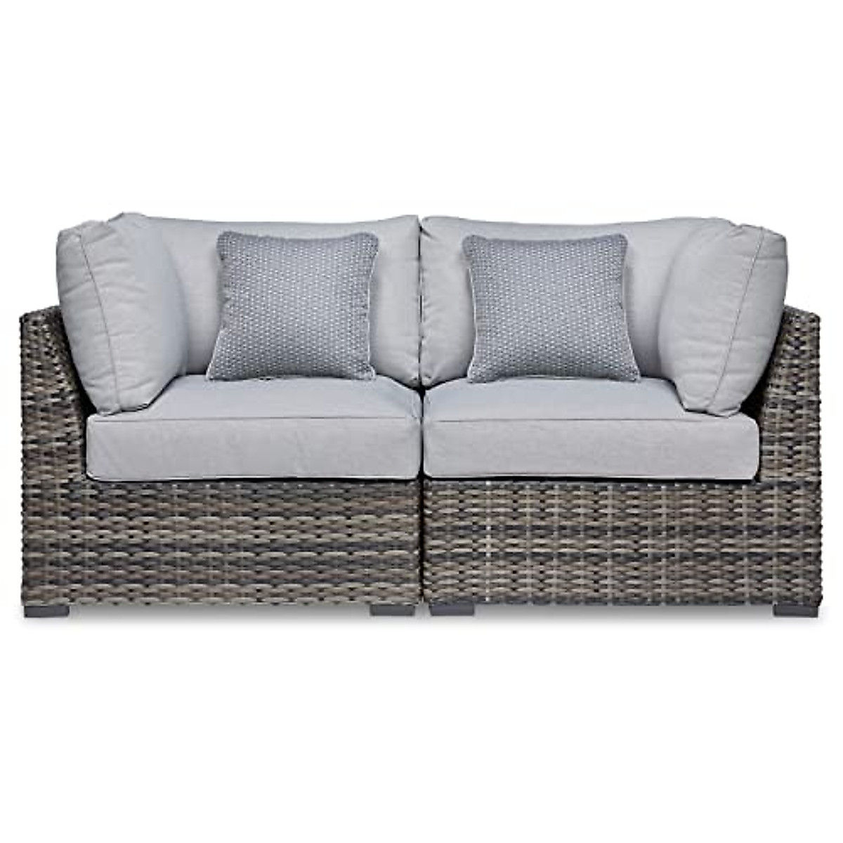 Signature Design by Ashley Harbor Court Corner Cushion, 2 Count, Dark Brown & Light Gray