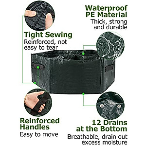 2 Pack 27 Gallon PE Fabric Raised Garden Planter Bed- Sturdy 6 Divided Grids Raised Vegetable Grow Bags with Handles & Drainage Holes Durable Hexagon Potato Tomato Planting Grow Pot for Plants Flower