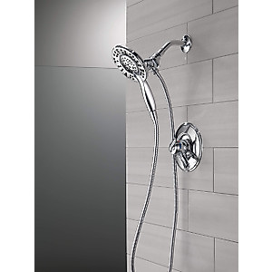 Delta Faucet Linden 17 Series Dual-Function Shower Faucet, Shower Trim Kit with 4-Spray In2ition 2-in-1 Dual Hand Held Shower Head with Hose, Chrome T17294-I (Valve Not Included)