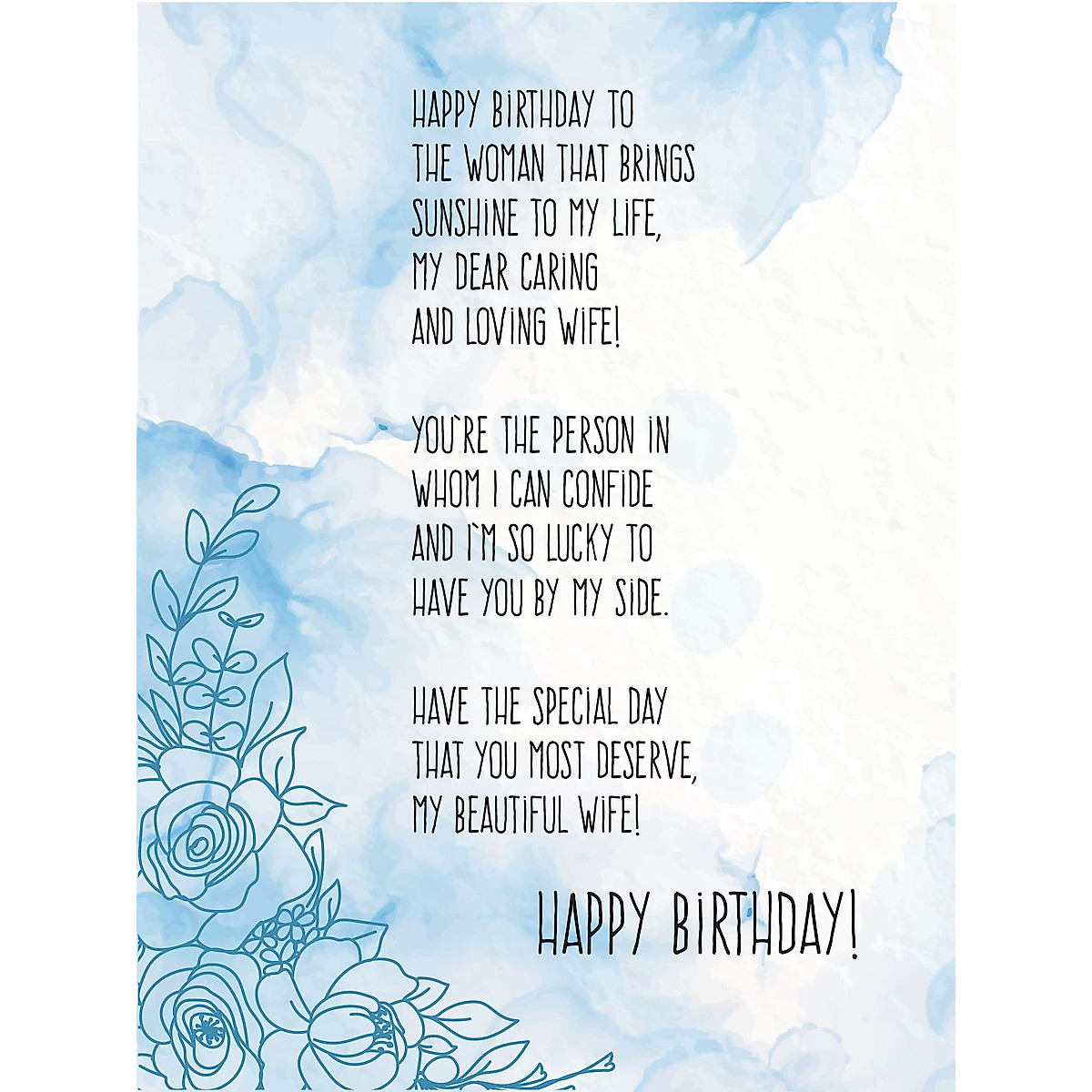 AGAPE LOVE CARDS Happy Birthday Card For Wife - | Made From Real Bamboo | 5" X 7" - 1 Pack | Laser Cut, Peacock Themed Wife Birthday Card from Husband or Significant Other