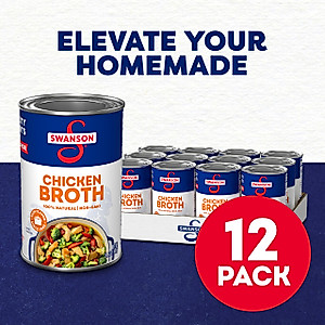 Swanson 100% Natural, Gluten-Free Chicken Broth, 14.5 Oz Can (Pack of 12)