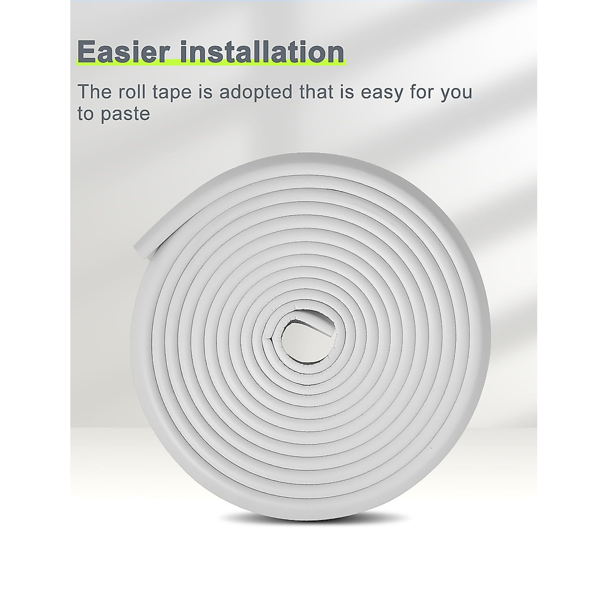 Arinbeb Foam Corner Protector Edge and Corner Guard, with 19 feet Length Foam Safety Bumpers, Baby Proofing Safety Table Corner Protectors - White