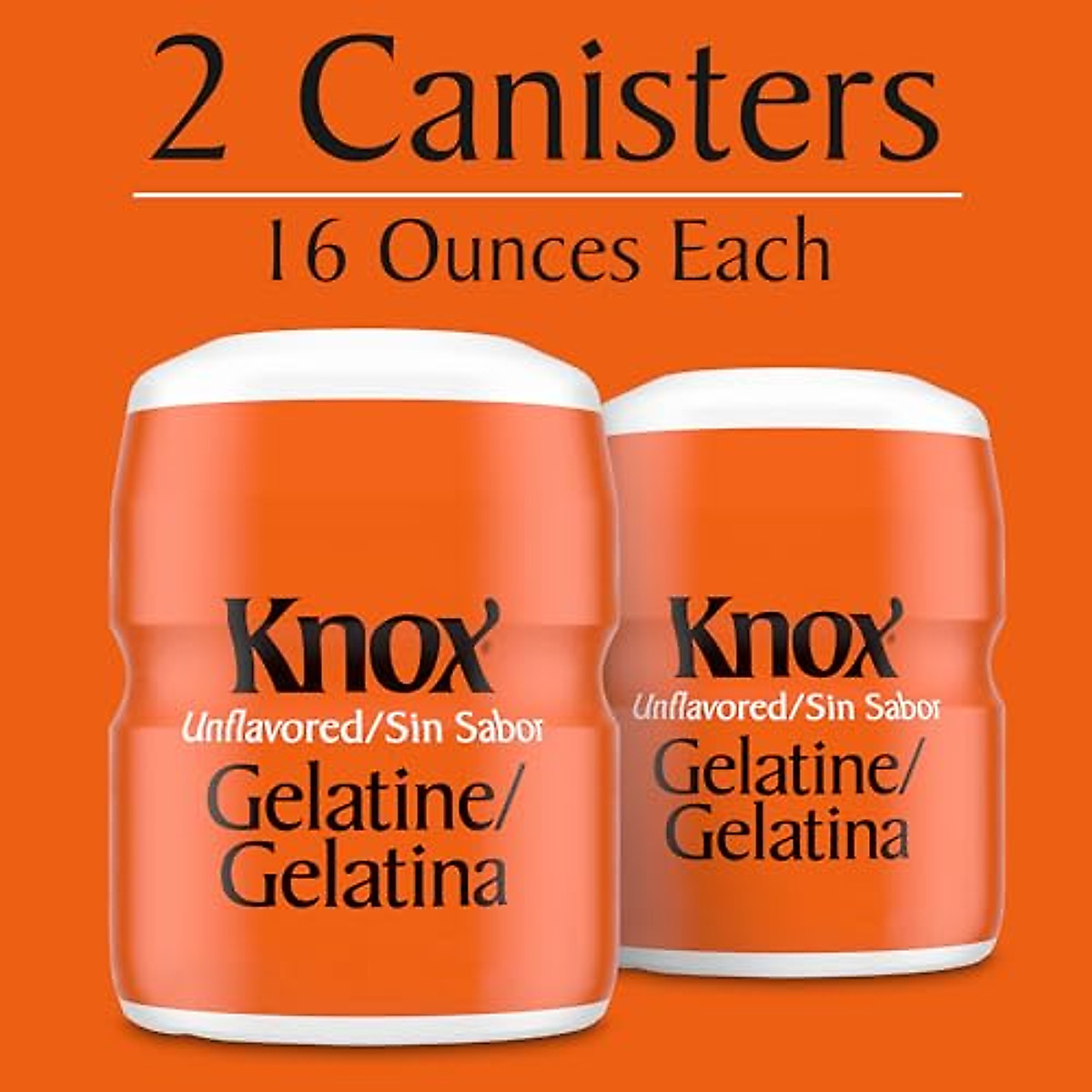 Knox Unflavored Gelatin Duel Pack (2 ct Pack, 16 oz Canisters)