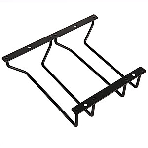 Dianoo 18cm Black Wine Glass Rack Under Cabinet, Wine Glass Holder Under Shelf, Hanging Stemware Holder For Bar Dining Room, 2 Rows