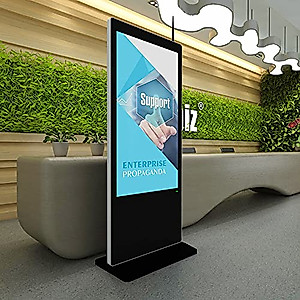 Canlarriz 55 Inch Floor Standing LCD Digital Signage, IR Touch Screen Kiosks 4K UHD, Android 9.0 OS 2+16G Black WiFi Display Advertising Player