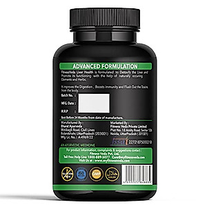 FITNESSVEDA Fitness Veda Liver Health Supplement Capsules with Milk Thistle Extract - Ayurvedic Medicine for Fatty Liver, Ayurvedic Liver Detox Capsule for Men and Women