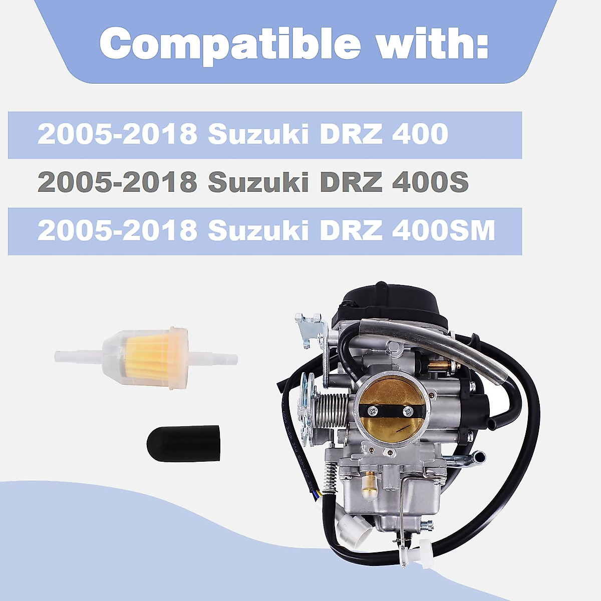 Carburetor Fits for Suzuki DRZ400 DRZ 400 DRZ400SM DRZ400S 2005-2018 Replace 13200-29FB4 Carb Kit With Filter