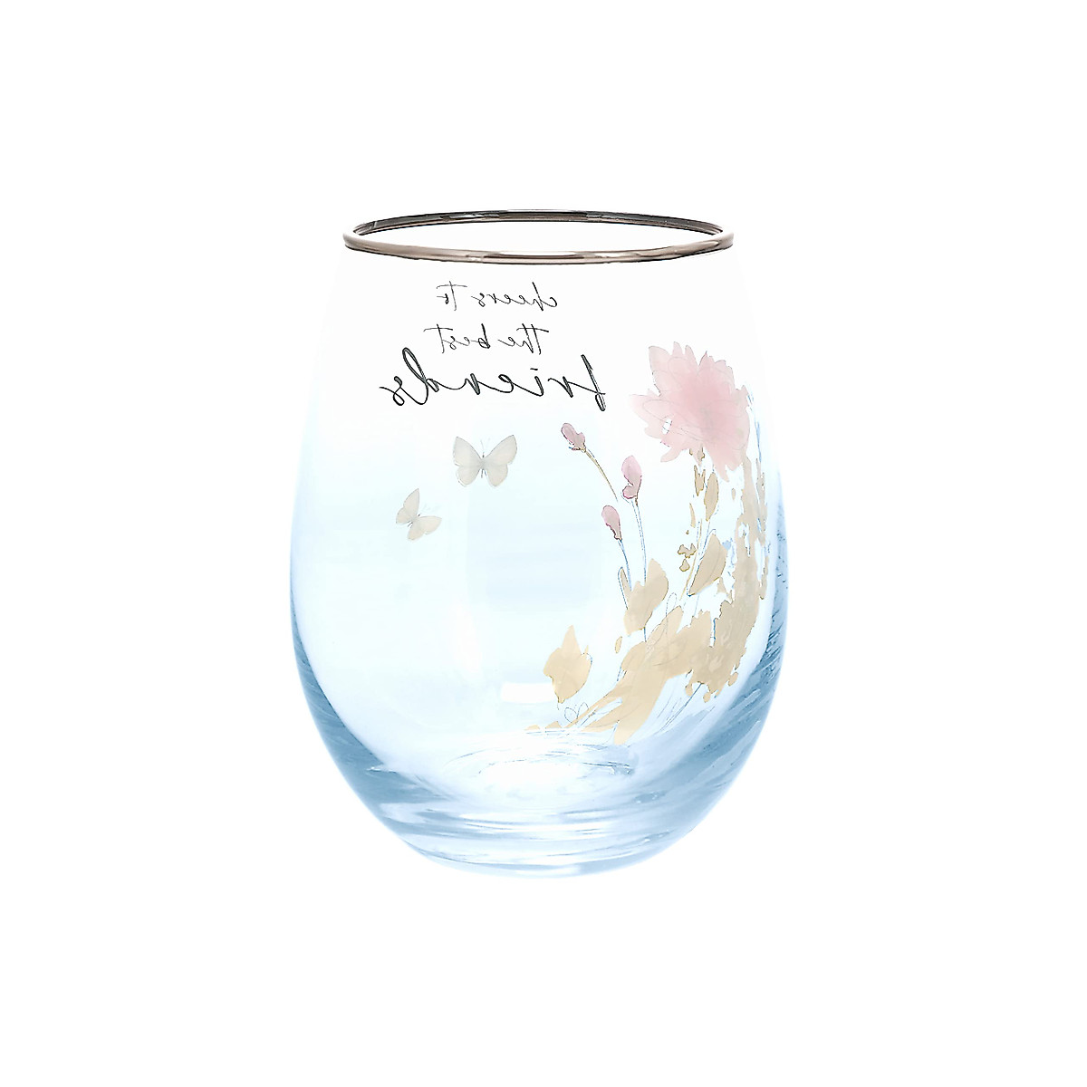 Pavilion - Friend 20-ounce Stemless Wine Glass, Diamond Wine Glass, Friendship Wine Glass For Women, Birthday, Wedding, Christmas, Mothers Day Gift For Women Friend, 1 Count, Multicolor