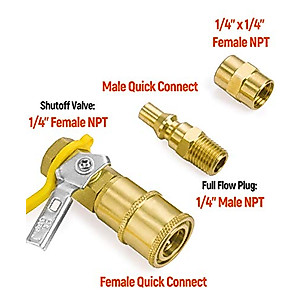 GASPRO Low Pressure Propane Quick Connect Fittings Kit - 1/4 Inch LP Gas Connections for Easy RV and Camping Propane Systems Integration