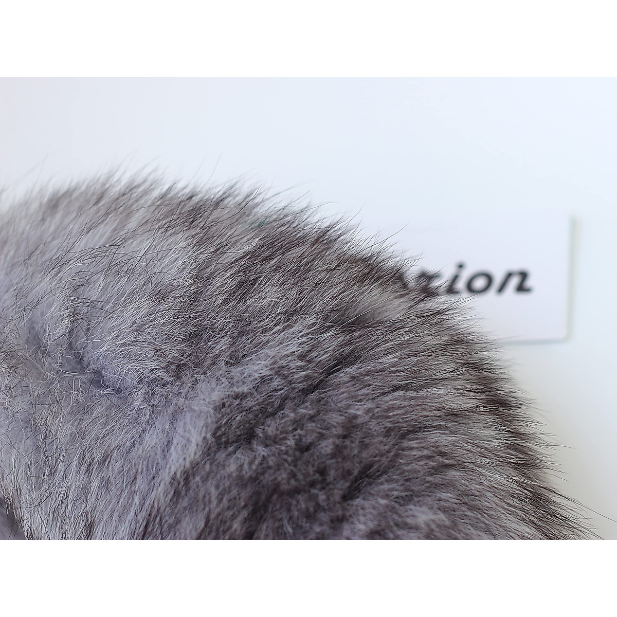 Sky Blue Elegance: Natural Silver Fox Tail Keychain Pendant