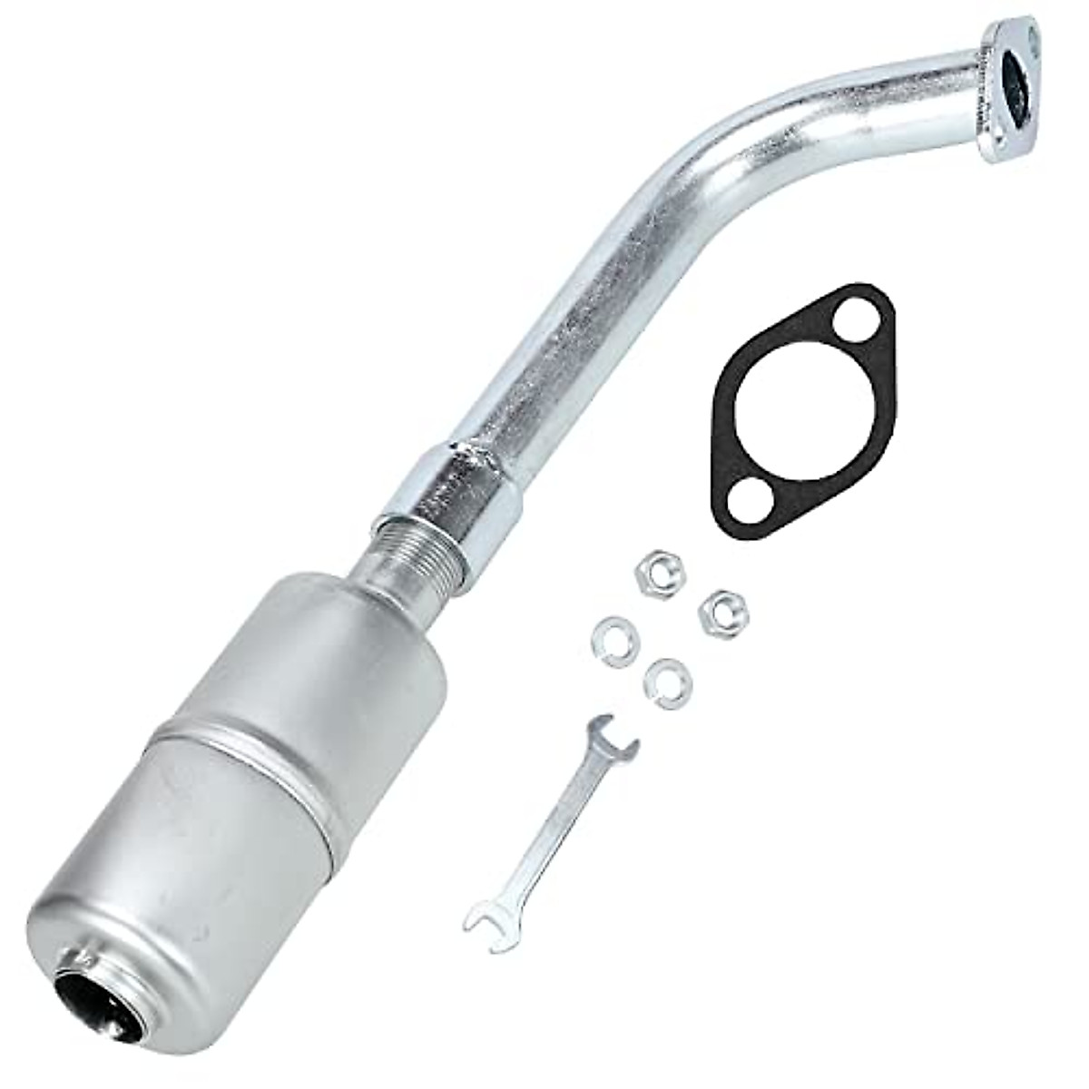 GREHUA Upgrade Header Exhaust Pipe Muffler Kit for Predator 79cc 3.0HP 98cc Coleman Powersport CT100U trail 100 CC100X CK100 SK100 Go Kart Engine Mini Bike Motor Performance Parts