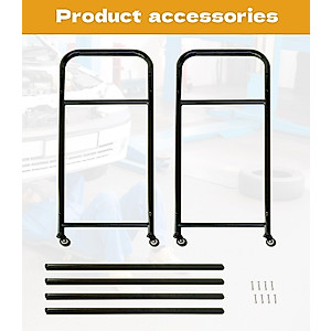 Landrol Tire Cart Rack Organizer, Heavy Duty Mobile Tire Holder for Garage Storage, Adjustable Tire Stand Indoor/Outdoor with 2 Universal Rolling Wheels Shelves