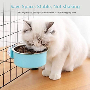 QIYADIN Stainless Steel Removable Pet Food Bowl, Anti-overturn Water Feeder Container, Suitable for Small Dog/Cat/Rabbit, 2 Set of Crate Bowls, Easy to Install and Clean