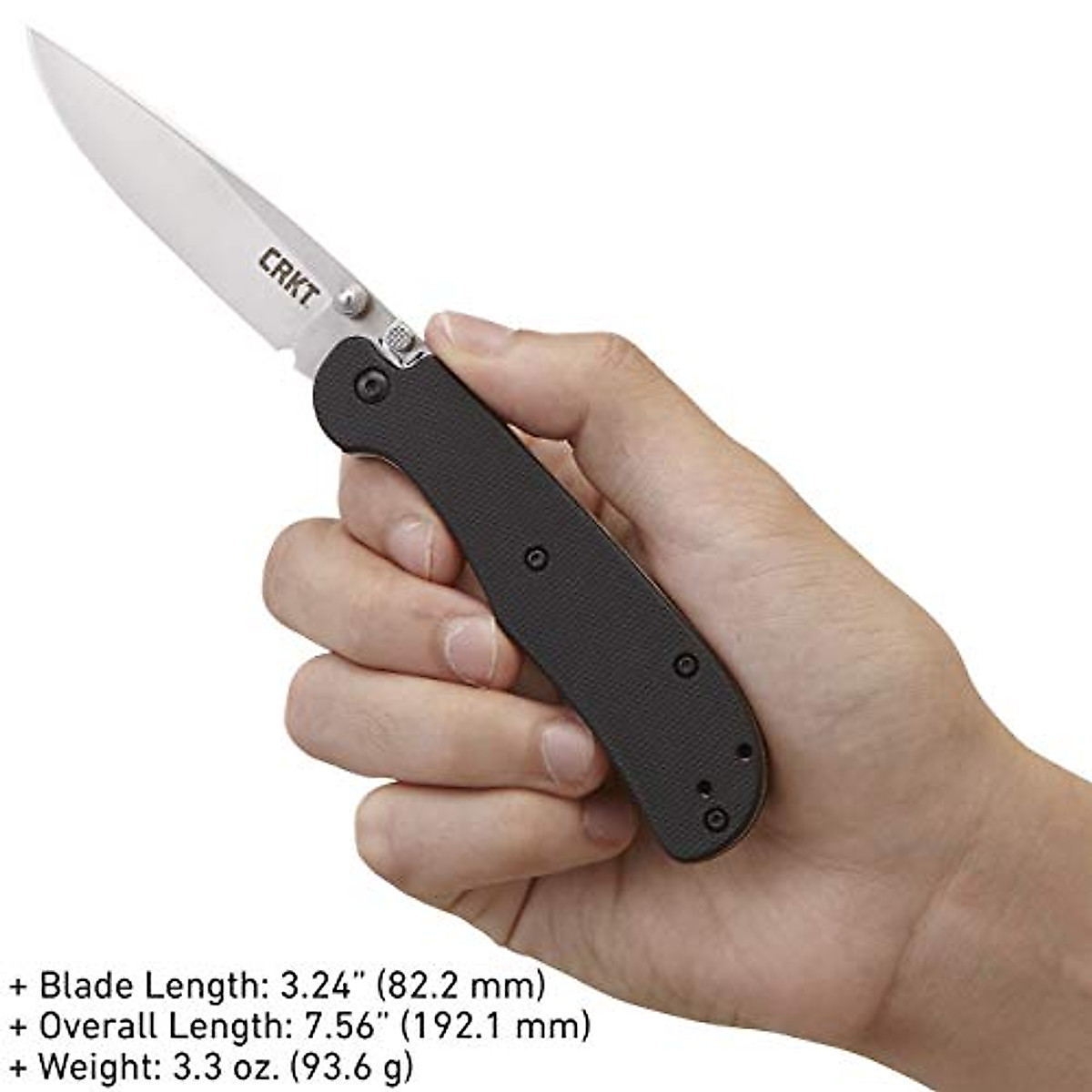 CRKT Offbeat II EDC Folding Pocket Knife: Everyday Carry, Satin Blade, Crawford Lockback Safety, Nylon Handle, Reversible Pocket Clip 7760