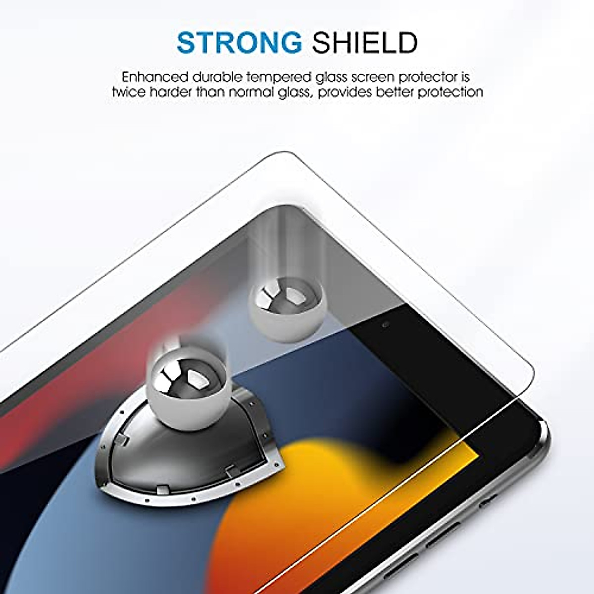 SPARIN 2 Pack Screen Protector for iPad 9th Generation 10.2 inch, Tempered Glass Compatible with iPad 9 (2021 Released)