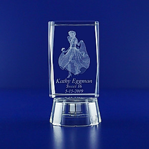 Quinceañera Party Favor 12 Pieces 3D Crystal Favor Personalization Customization Laser Engraving - Birthday, Mis XV Años, Mis 15 Años, Sweet 15 and Sweet 16 (2.5"H)