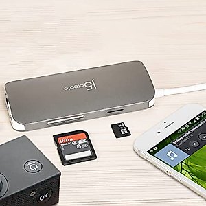 j5create USB-C 9-in-1 Multi Adapter Multi Adapter HDMI/Ethernet/USB 3.1, SD and MicroSD/PD 3.0 | 4K HDMI for MacBook | ChromeBook |USB-C Devices (JCD383)