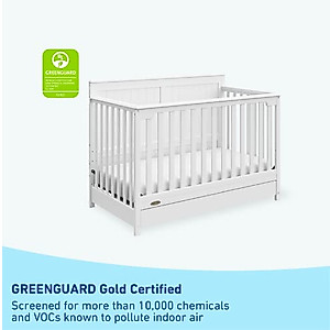 Graco Hadley Convertible Crib and Mattress Set, White | Includes 4-in-1 Convertible Crib with Drawer, Premium Foam Crib and Toddler Mattress