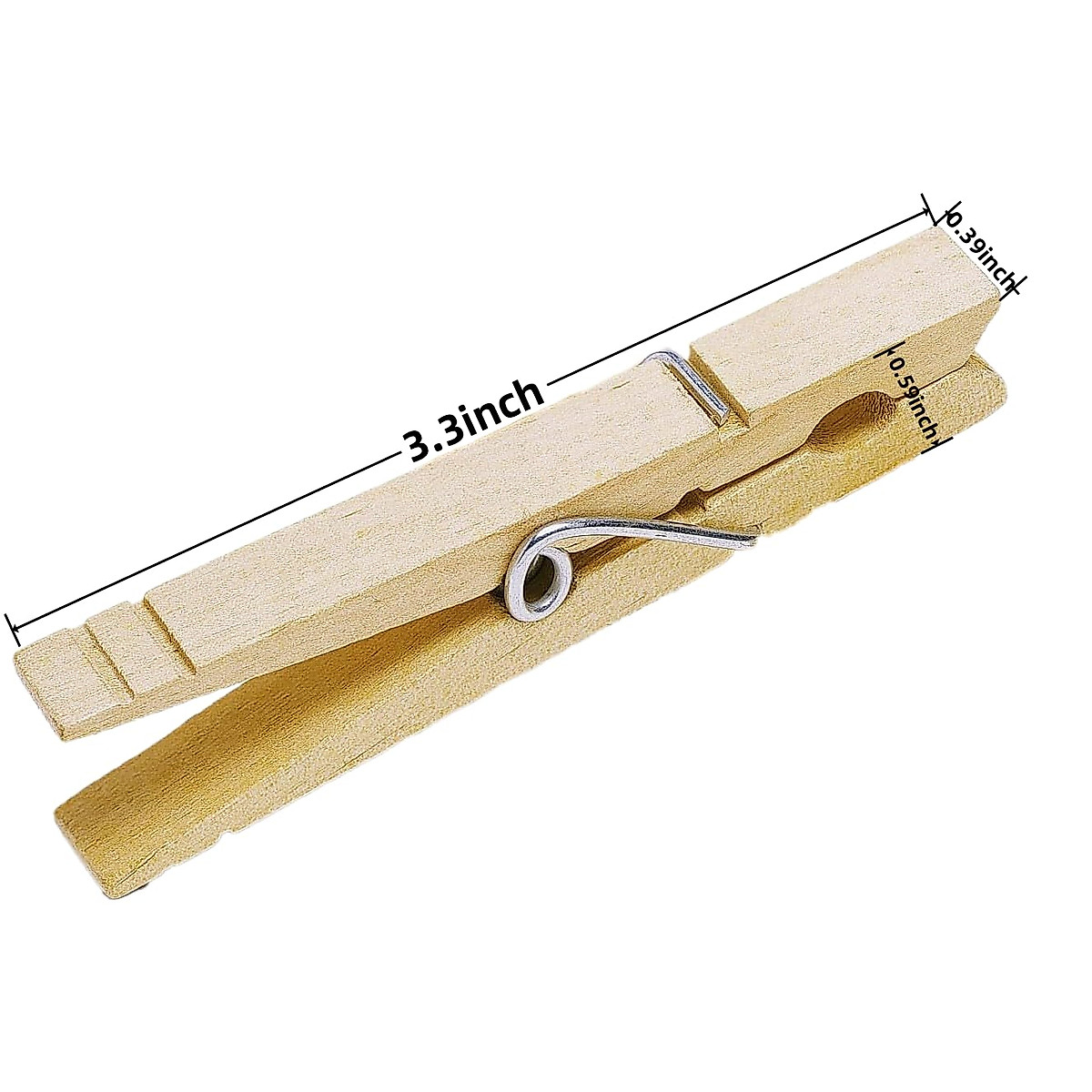 Loadsky Wooden Clothespins 3.3inch-60pcs Clothes Pins Heavy Duty Wood Closepins Clips for Hanging Clothes Pictures Craft Outdoor