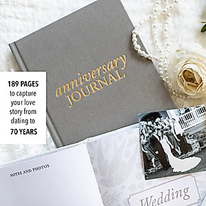 Anniversary Journal by Duncan & Stone - Taupe | Wedding Journal Book For Couples | Marriage Scrapbook Gift | Memory Gifts for Couples | Keepsake for Anniversaries
