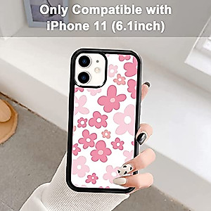 Pink Flower Phone Case Compatible with iPhone 11 6.1 Inch - Shockproof Protective TPU Aluminum Cute Pink Floral iPhone Case Designed for iPhone 11 Case for Men Girls Women Boys (Bloom)