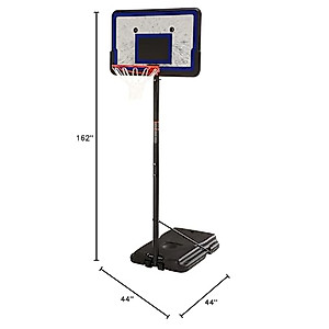 Lifetime Height Adjustable Portable Basketball System, 44 Inch Backboard