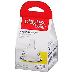 Playtex NaturaLatchNipple, Slow Flow, 2-Count