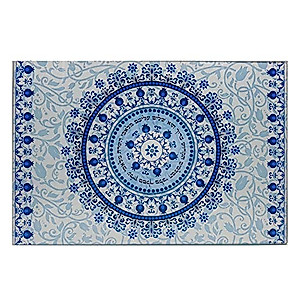 Shabbat Challah Bread Cutting Board and Tray Blue Pomegranate Floral Pattern Tempered Glass Judaica Gift