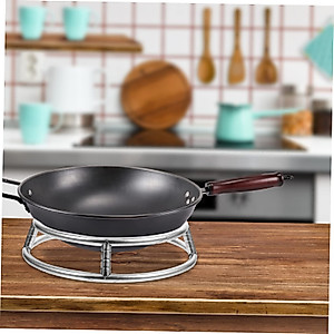 FUNOMOCYA Double Stainless Steel Pot Rack Heat Round Design for Cooking Utensils Saute Pans and Woks Kitchen Storage Solution