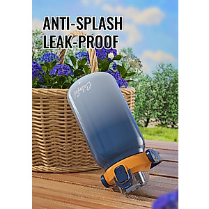 Colorful Insulated Multi-Use Water Bottle Playmaker Sport Jug Handle/Carry Strap & Leak Resistant 32oz BPA Free Straw & Wide Mouth Covered Lid Flask Gym Travel Sports Daily Use School