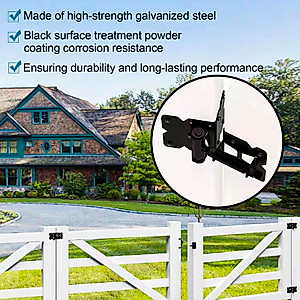 Self Locking Gate Latch and Gate Hinges Set Heavy Duty Hardware Hinges for Vinyl and Wood Fence with Installation Screws and Swing Adjuster Tool Heavy Duty 1 Gate Latch 2 Gate Hinges