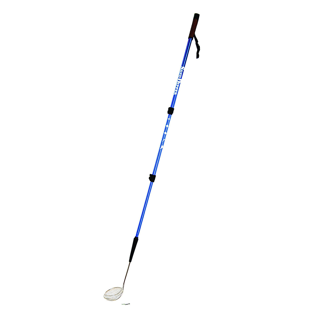 Sand Dipper Full Size Beach Scoop Shovel & Sifter Tool for Beachcombing – Adjustable Sea Glass, Shell, Shark Tooth Sifter for the Beach – Can Be Used as a Walking or Hiking Stick Too – Blue, 4” Basket