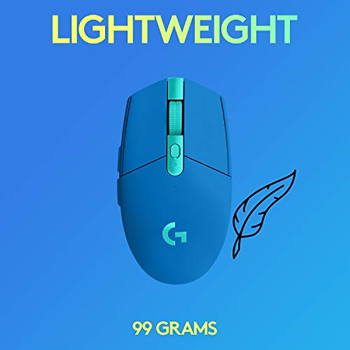 Logitech G305 LIGHTSPEED Wireless Gaming Mouse, Hero 12K Sensor, 12,000 DPI, Lightweight, 6 Programmable Buttons, 250h Battery Life, On-Board Memory, PC/Mac - Blue