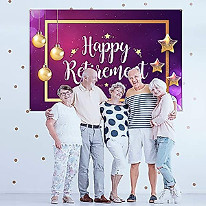 PAKBOOM Happy Retirement The Legend Has Retired Backdrop Banner - Retirement Party Decorations Supplies for Women - 3.9 x 5.9ft Purple