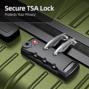 BEOW Luggage Sets 4-Piece (16/20/24/28)" Expandable Suitcases with Wheels PC+ABS Durable Hardside Luggage Clearance OliveGreen