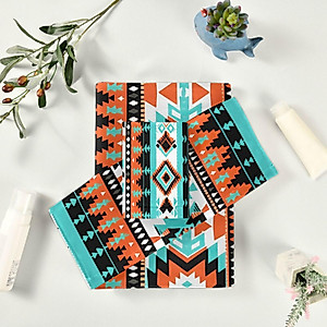 Flradish Navajo Pattern Towels 3 Pack Bath Towels for Bathroom Set Soft Cotton Highly Absorbent Lightweight & Quickdry Towel Set 1 Bath Towel,1 Hand Towel,1 Washclothe