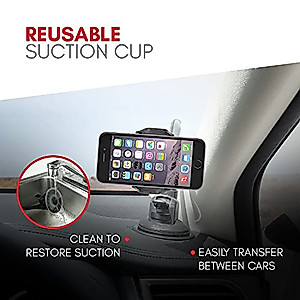 Macally Windshield Phone Mount for Car, Super Strong Suction Cup Phone Holder for Truck - Universal Gooseneck Window Phone Mount for Car, Compatible with iPhone, Samsung, Cell Phone, Android, Mobile